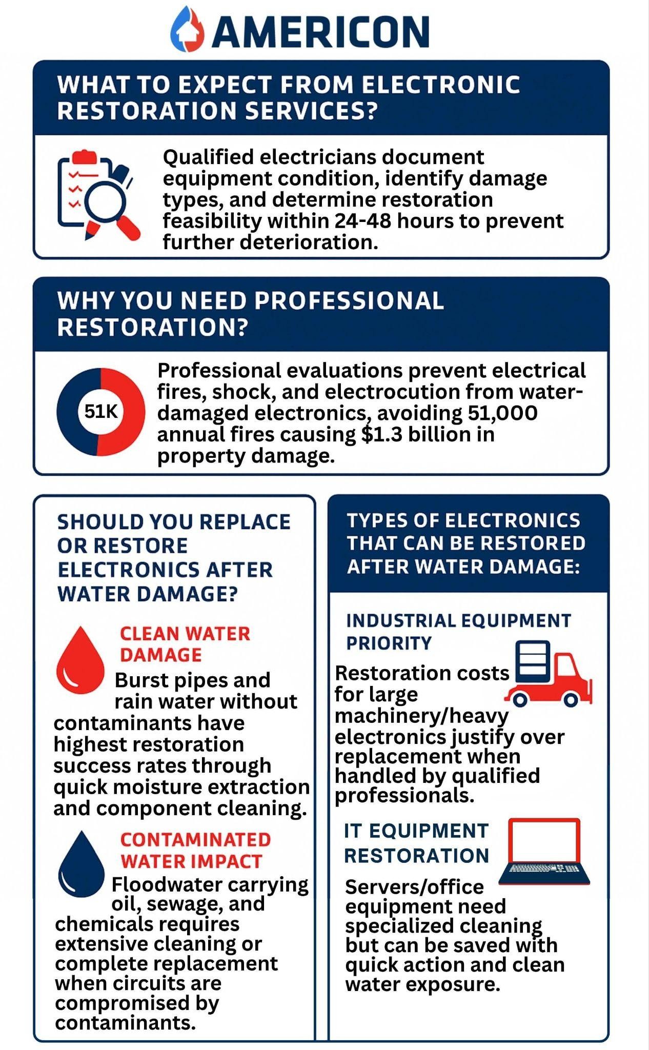 What to Expect From Electronic Restoration Services - Americon Restoration